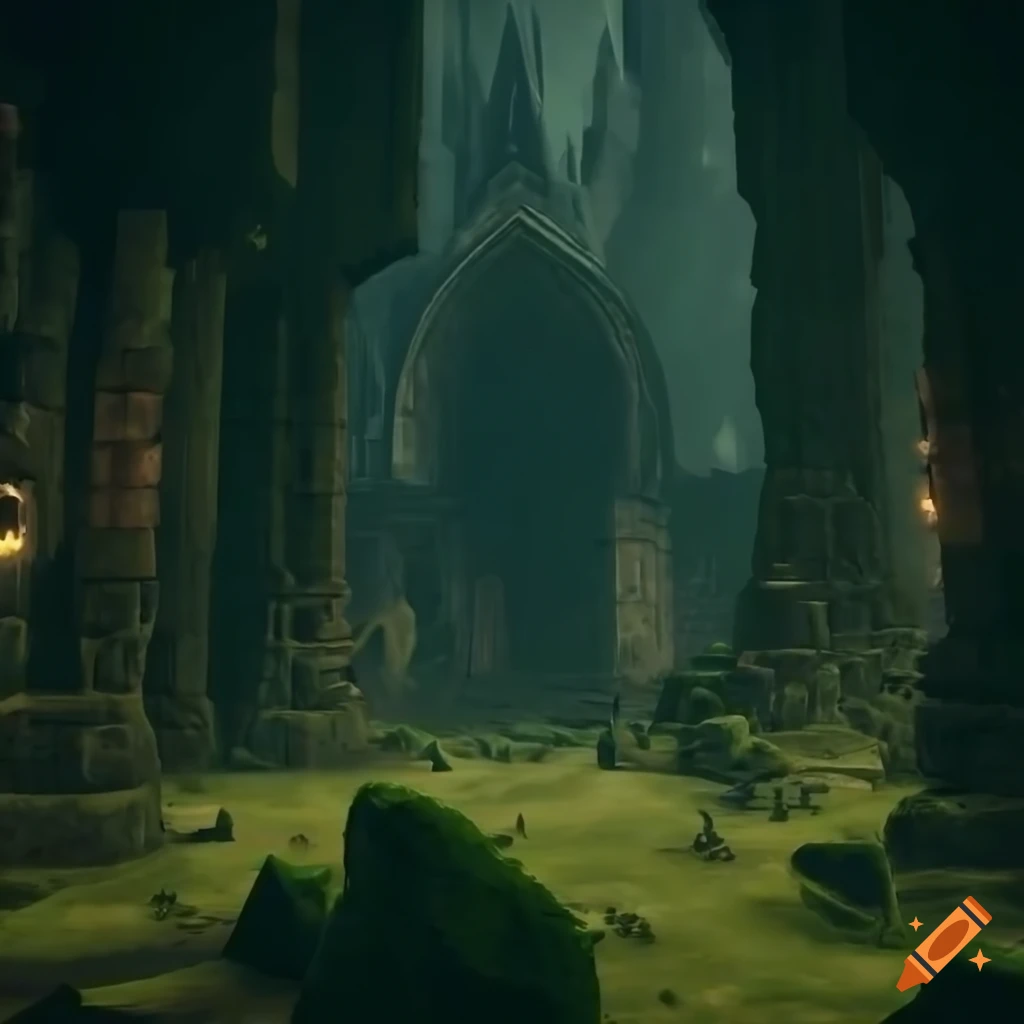 In the background between formation from above fantasy RPG game forest ...