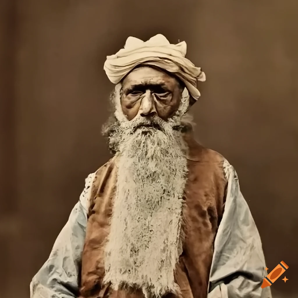 /imagine prompt: color photo of a Muslim merchant , white man, with a ...