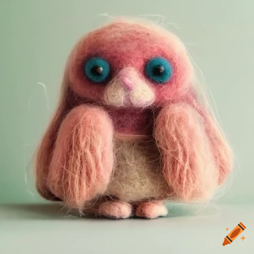 Felted wool creatures in wonderland