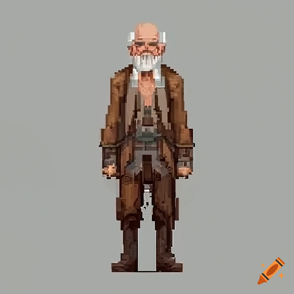 Rpg maker style old man full body front view on Craiyon