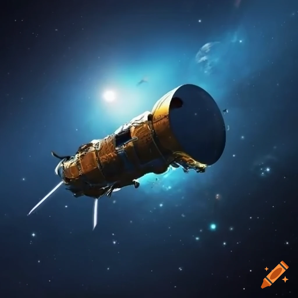 Space telescope floating in space on Craiyon