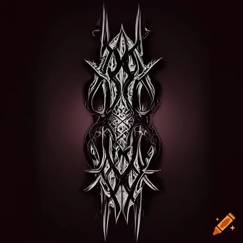 Neo gothic tribal spikes design with fine lines instagram