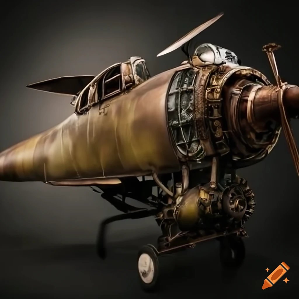 8k, hyper realism, hyper realistic, steampunk ww2 vw airplane on Craiyon