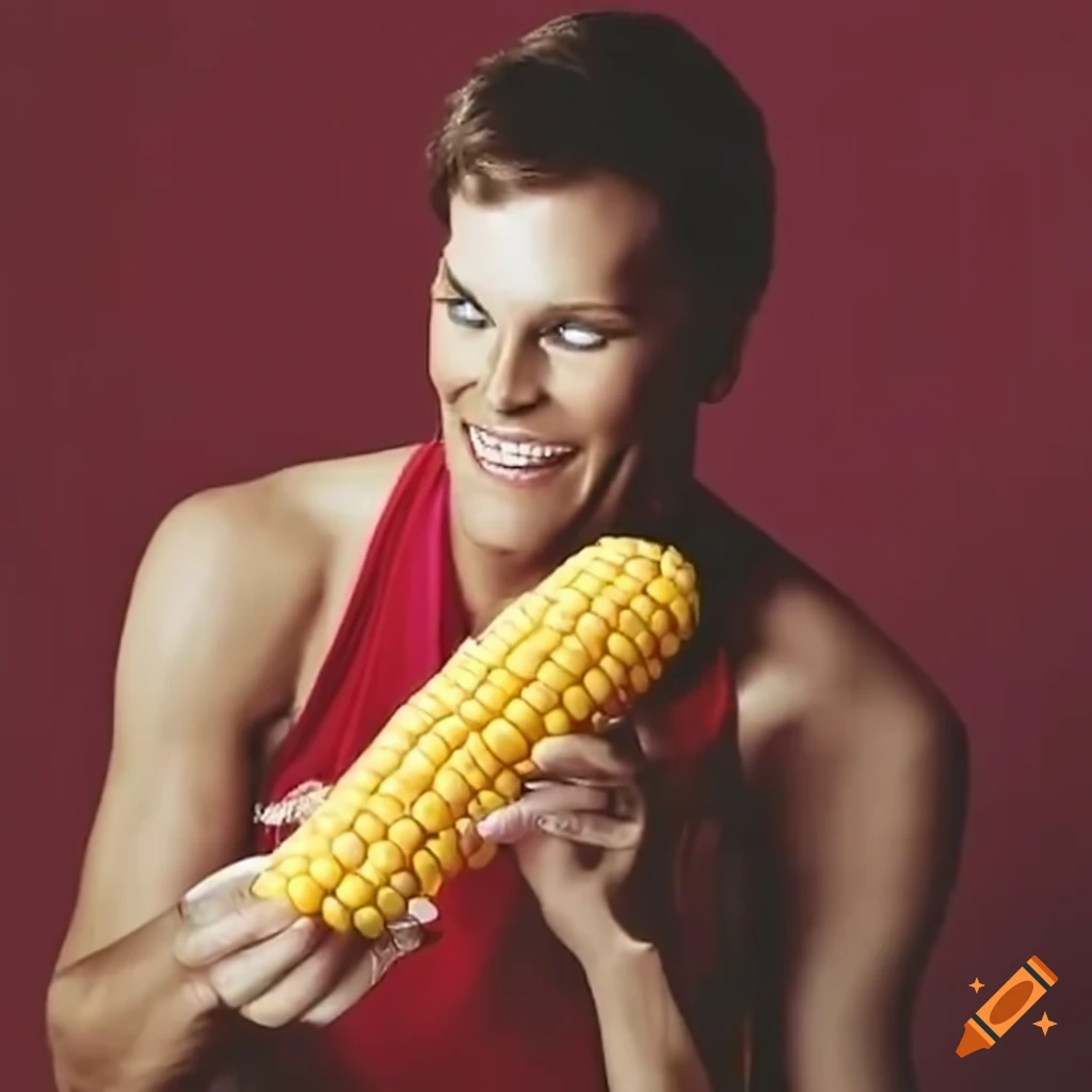 Tom brady eating corn on the cob on Craiyon