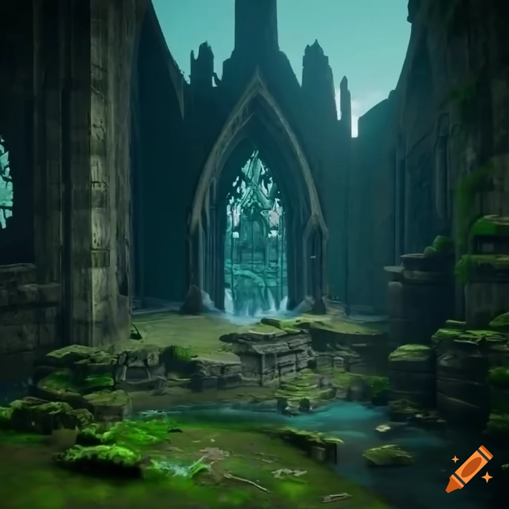 In the background between formation from above fantasy RPG game forest ...