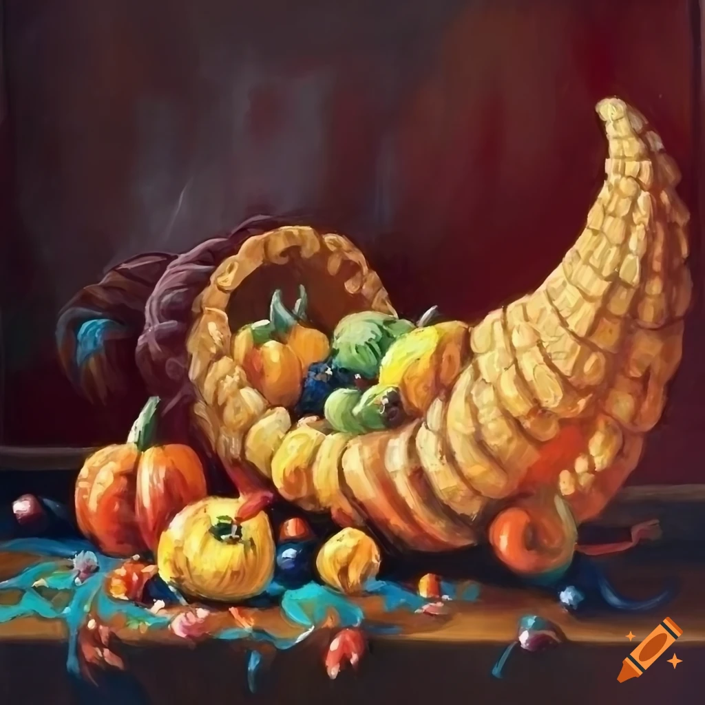 Cornucopia, festive painting