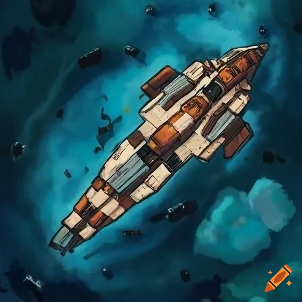 Space ship tabletop rpg map