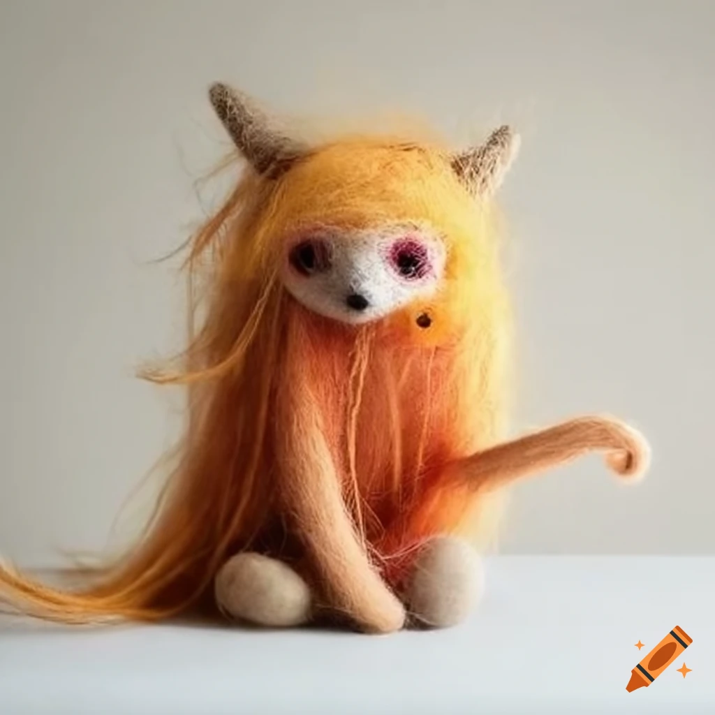 Felted wool creatures in wonderland