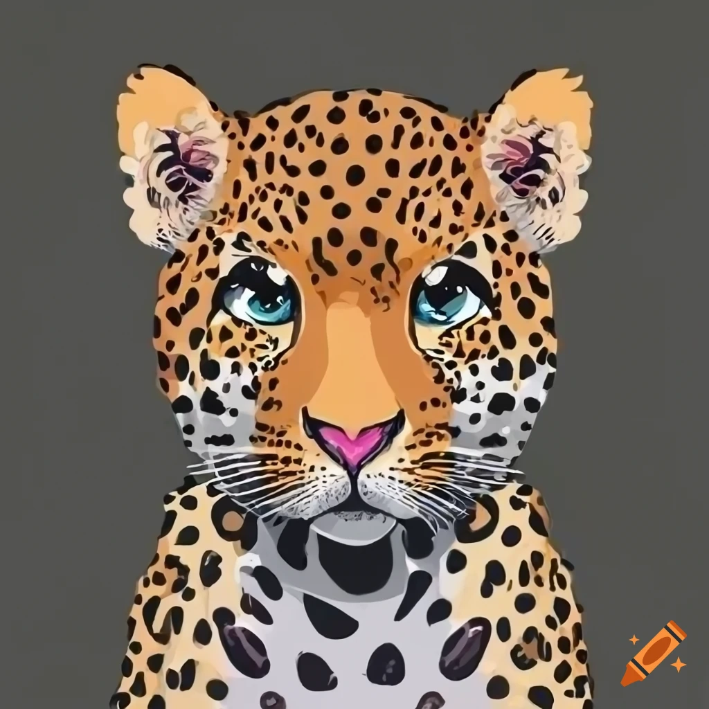 Chibi Leopard Drawing