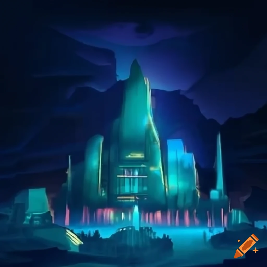 Gem homeworld city on Craiyon