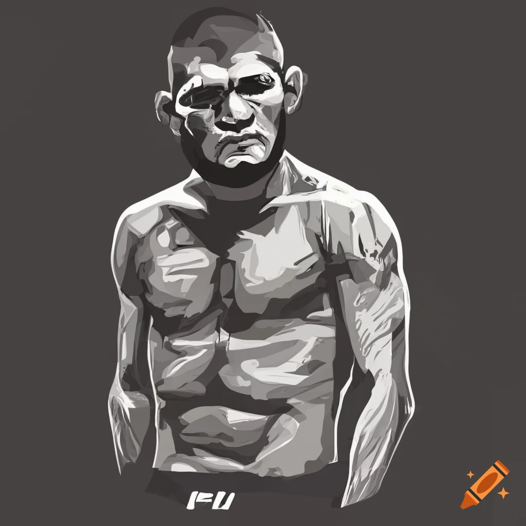Classic Vector Logo, mma fighter, Full body, UFC Khabib, Comics style ...