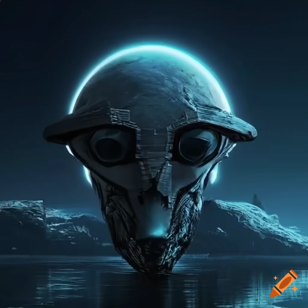 Create an extremely detailed extraordinary alien starship with unknown ...