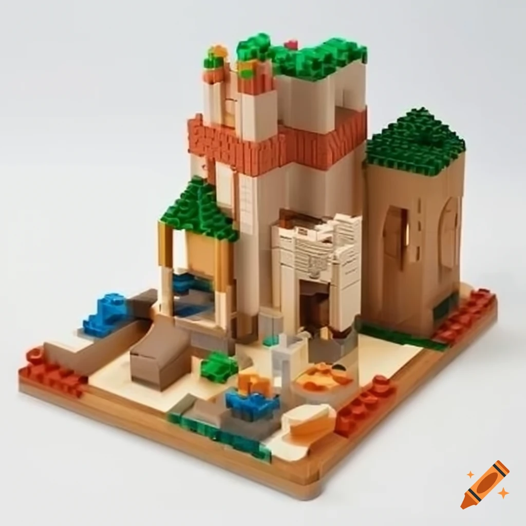 Serene block-building world on Craiyon