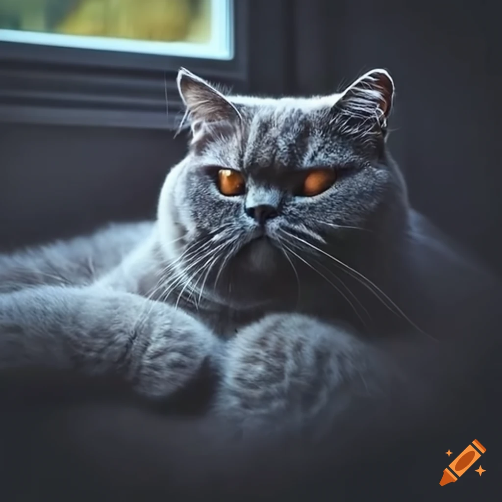 British cat sleep on window