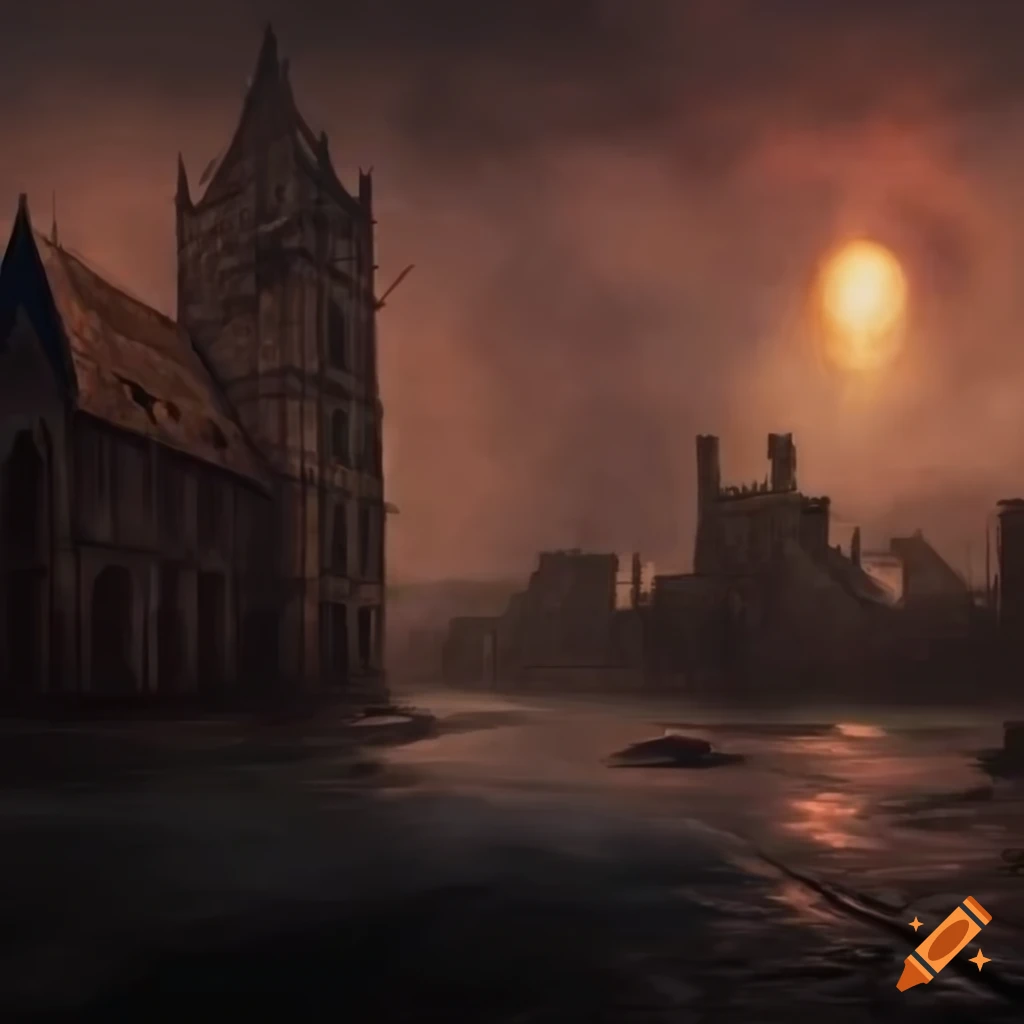 Rusty space craft of medieval england, twilight, hyper-realistic on Craiyon