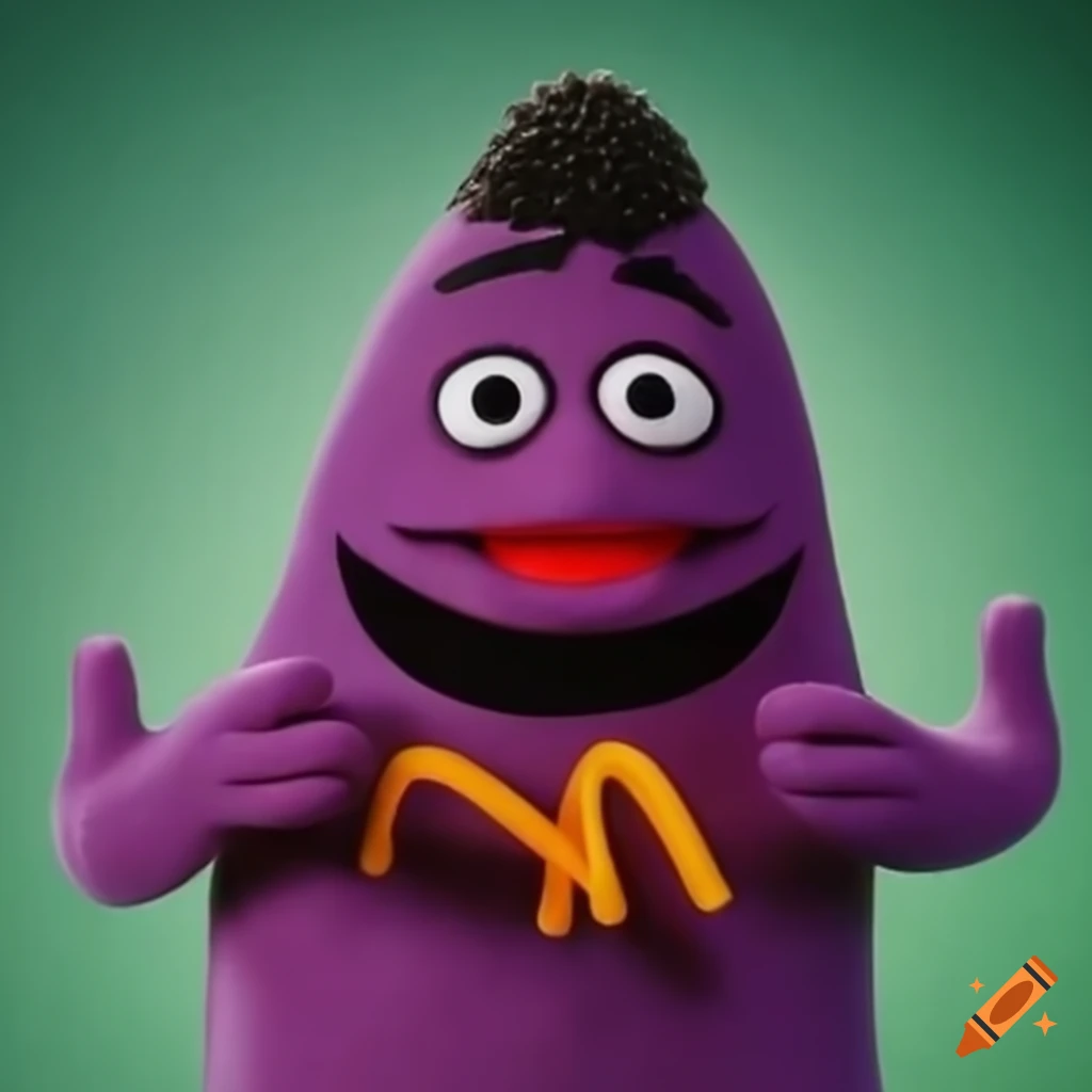 Blend grimace from mcdonalds with grommit from wallace and grommit
