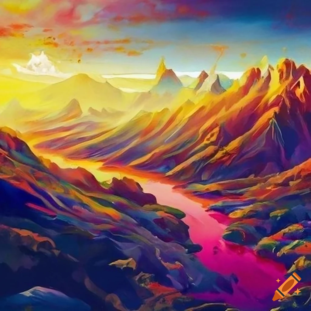Abstract surreal landscape illustration