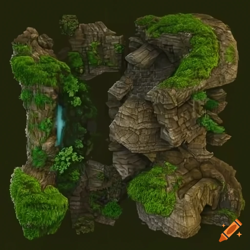 In the background between formation from above fantasy rpg game forest ...