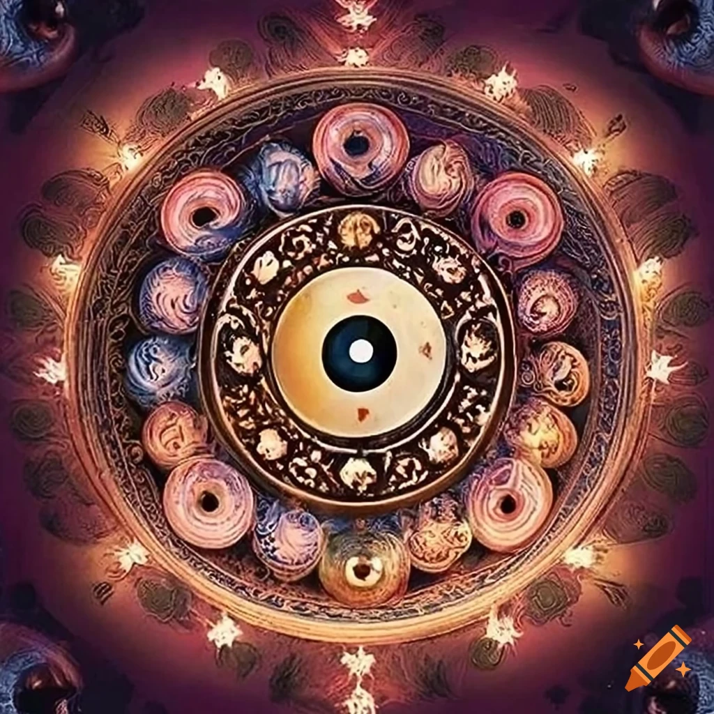 A clean esoteric table like an altar with a space for a picture frame ...