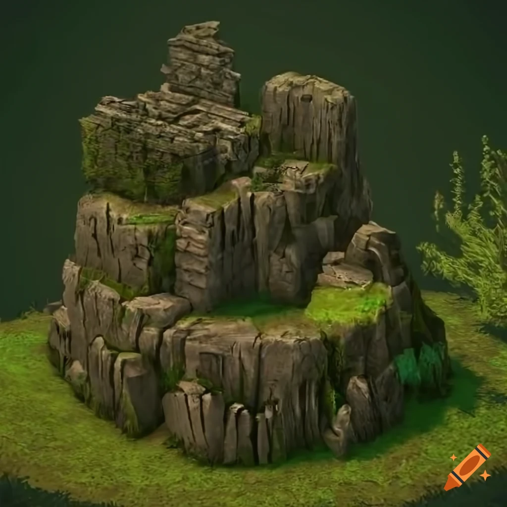 In the background between formation from above fantasy rpg game forest ...