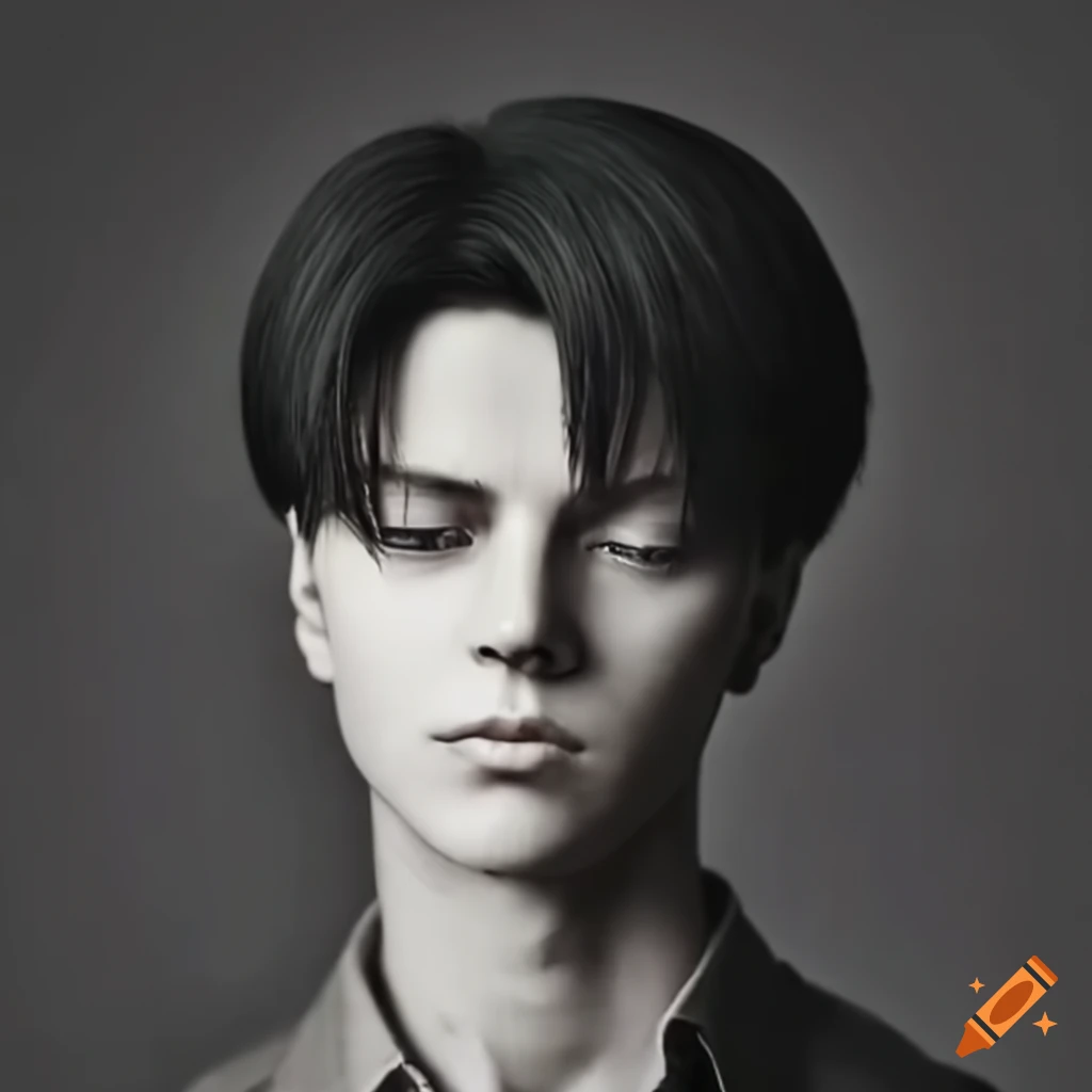 Levi ackerman posing to camera full shot on Craiyon