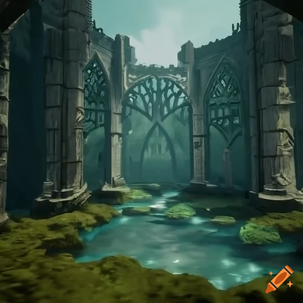 In the background between formation from above fantasy RPG game forest ...