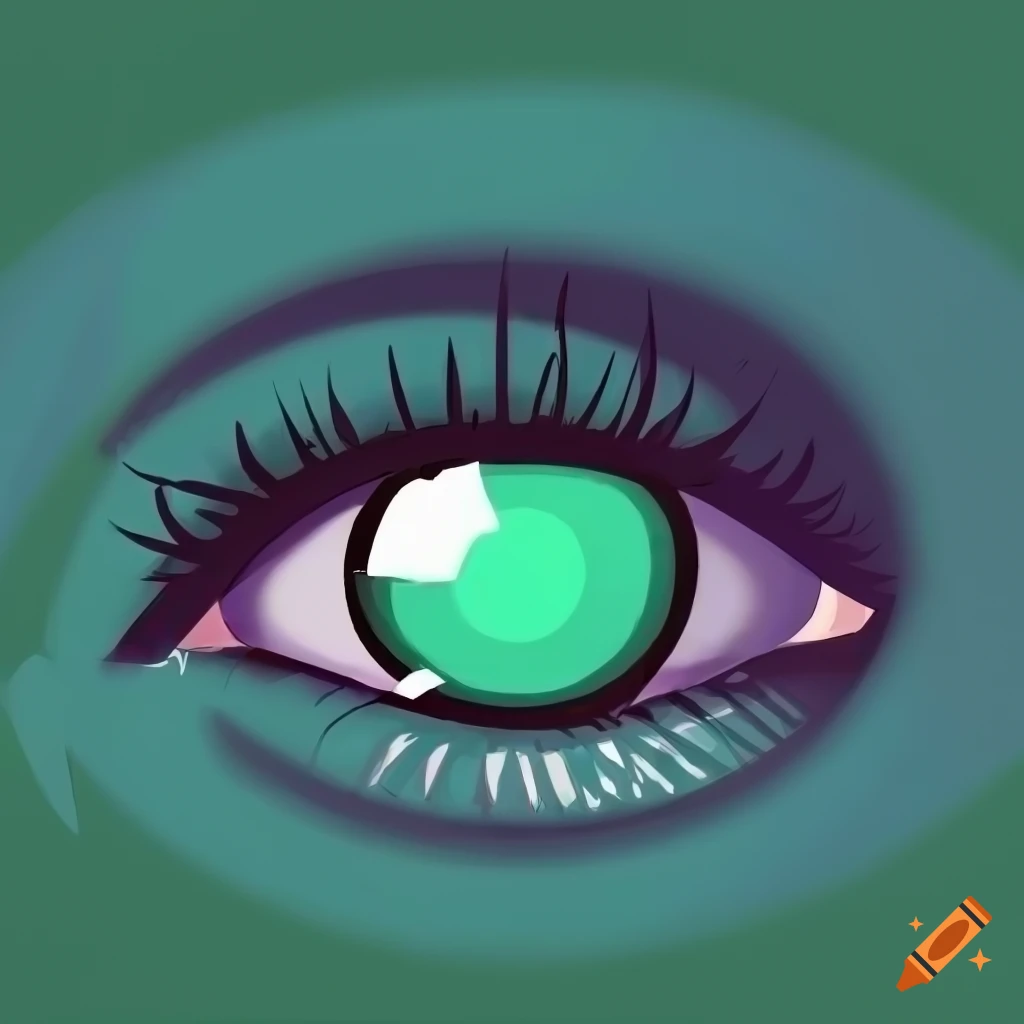 2d vector art of an green anime single eye pixiv on Craiyon