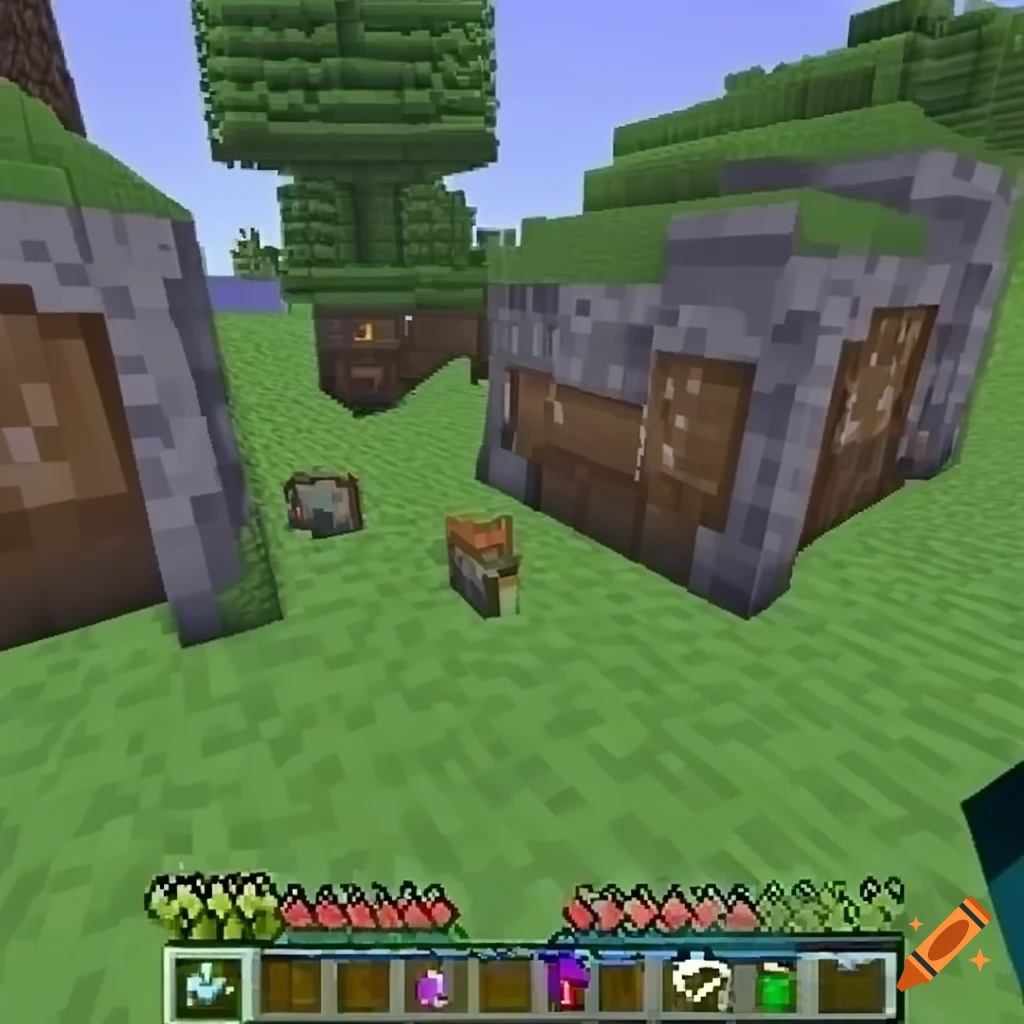 Minecraft multiplayer realm on Craiyon