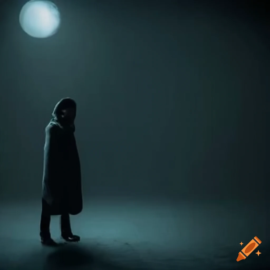 Man stand up in a dark place