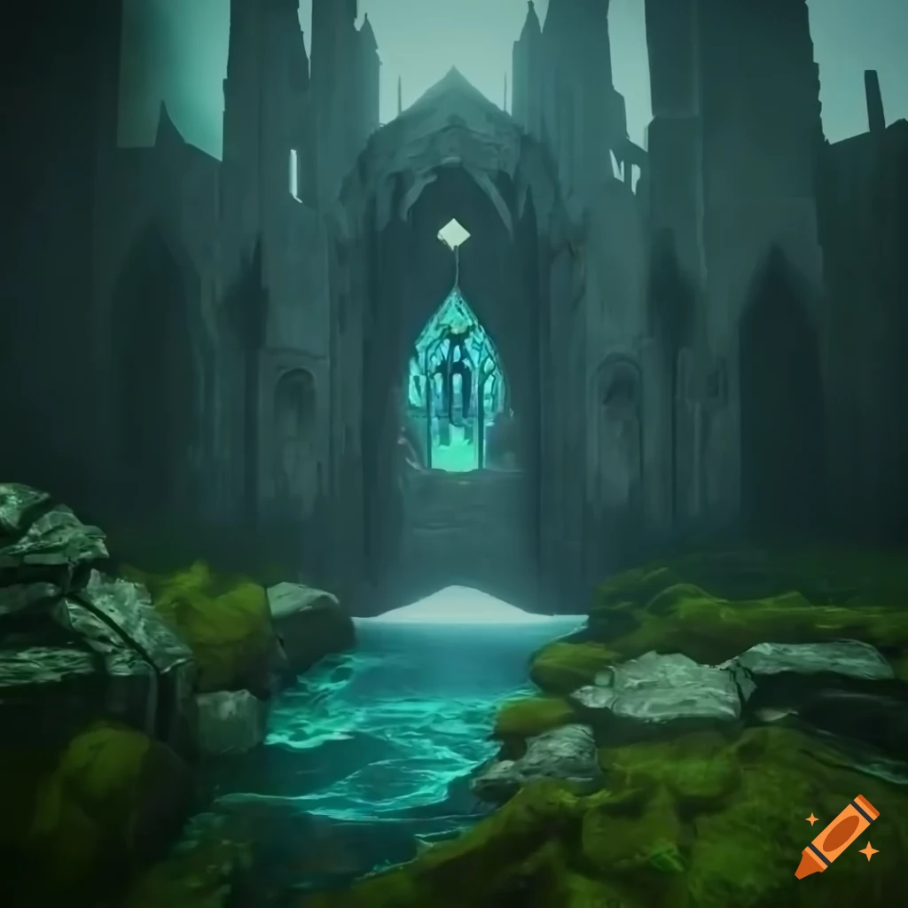 In the background between formation from above fantasy RPG game forest ...