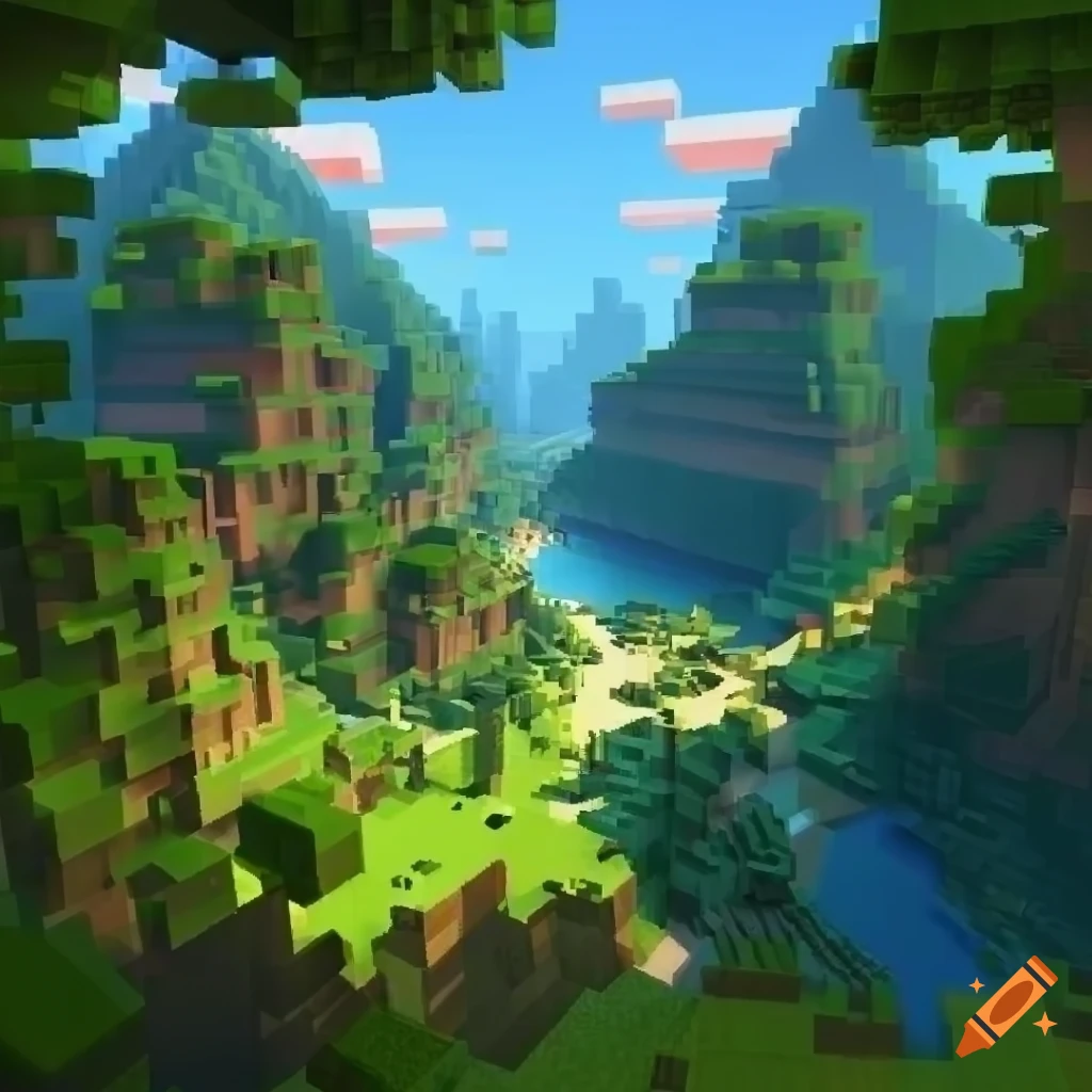 Popular minecraft map on Craiyon