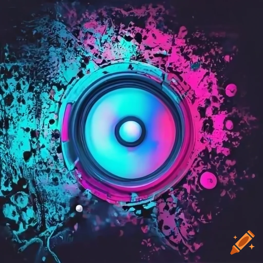 Edm coverart background with splatter effect in blue and pink with ...