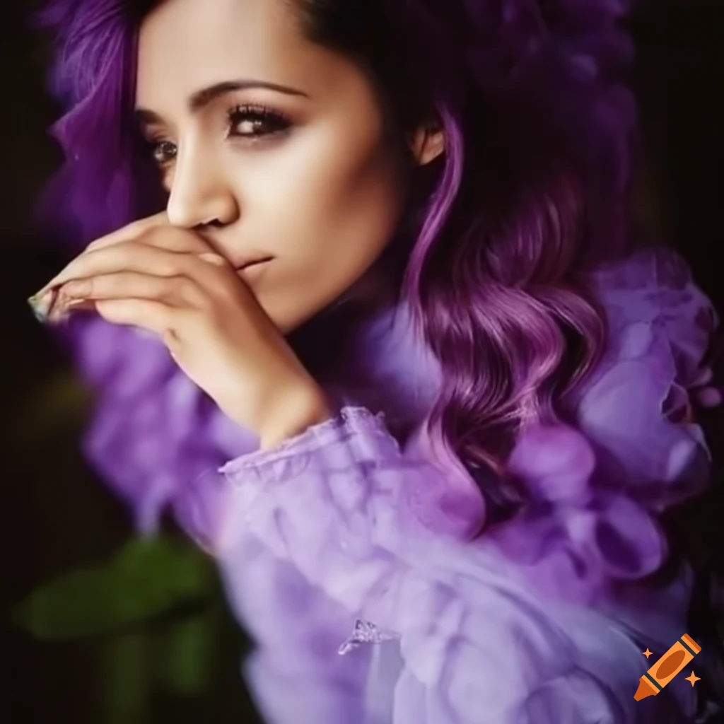 Trisha in lilac on Craiyon