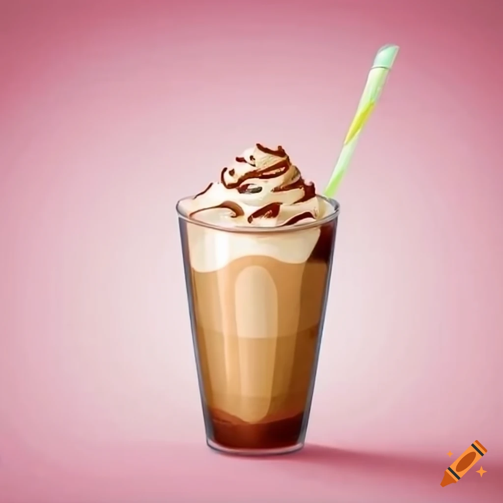 Frappe in a glass with cream frosting on Craiyon