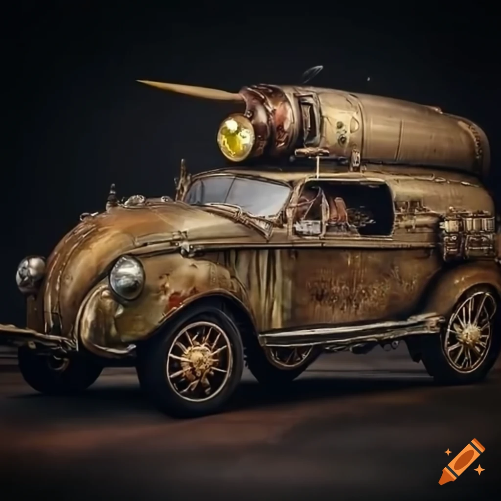8k, Hyper Realism, Hyper Realistic, Steampunk WW2 VW Airplane on Craiyon