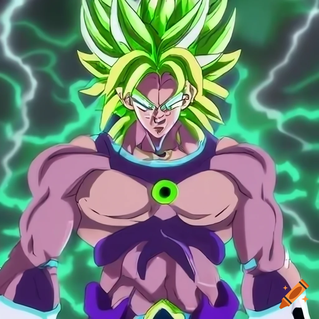 Neon broly on Craiyon