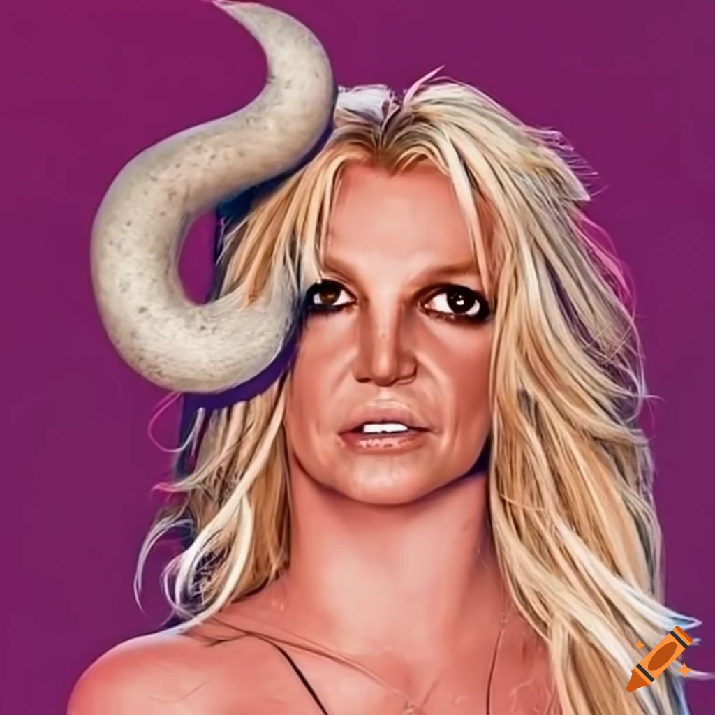Animal yokai britney spears with one horn on her head