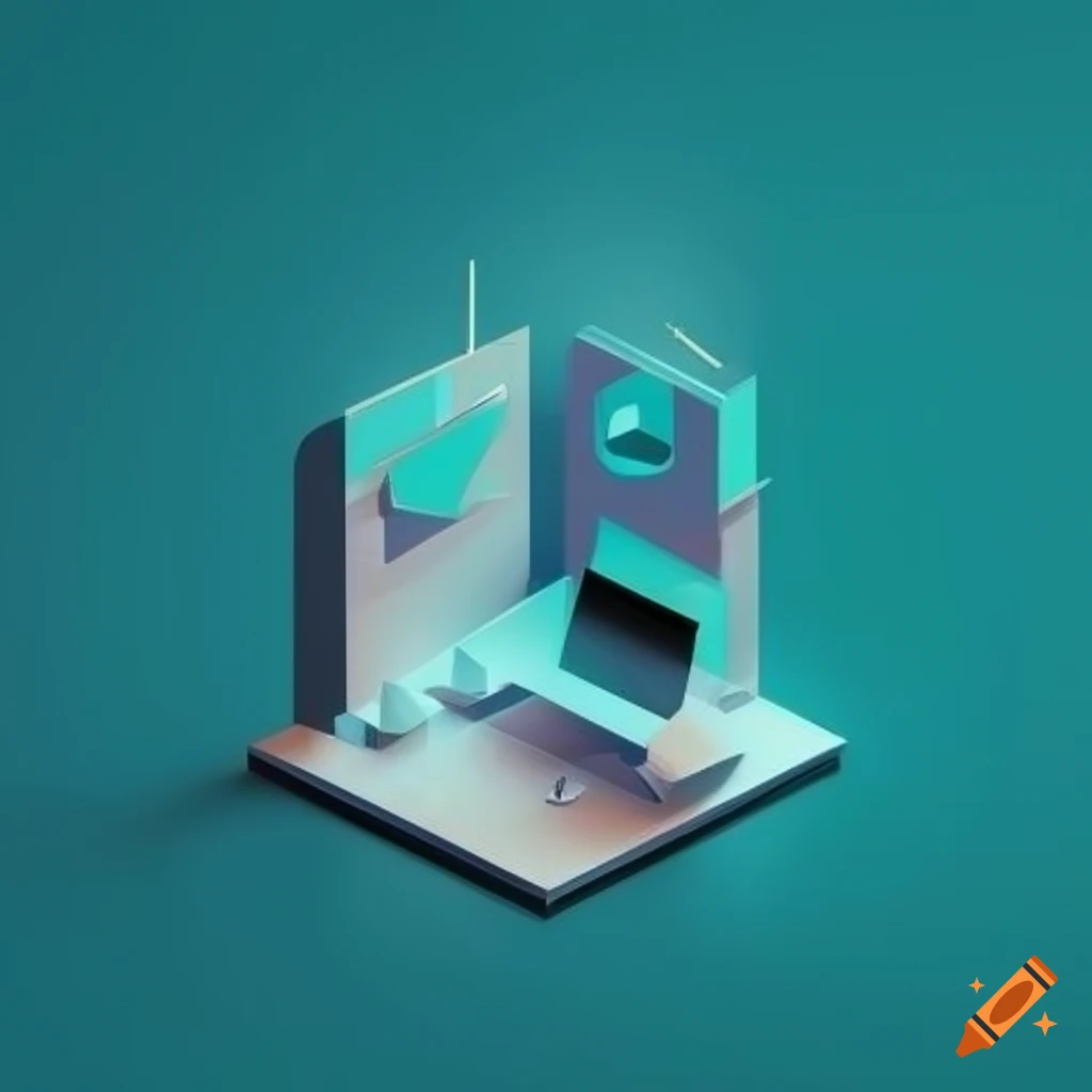 Elegant abstract minimalist isometric on Craiyon