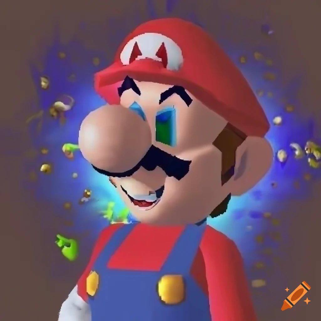 Mario 64 weirdcore on Craiyon