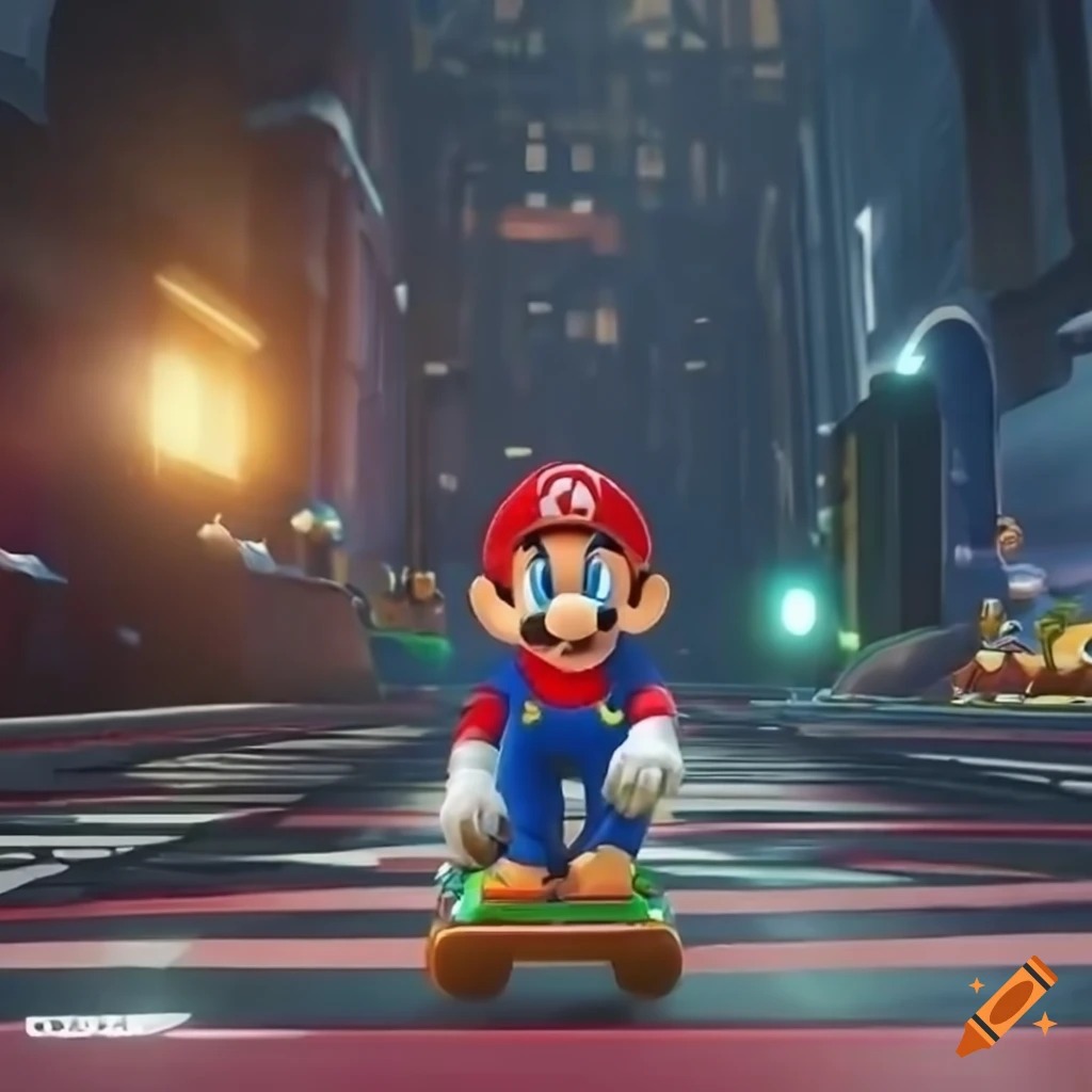 Mario Kart race in stunning Unreal Engine 5 graphics on Craiyon