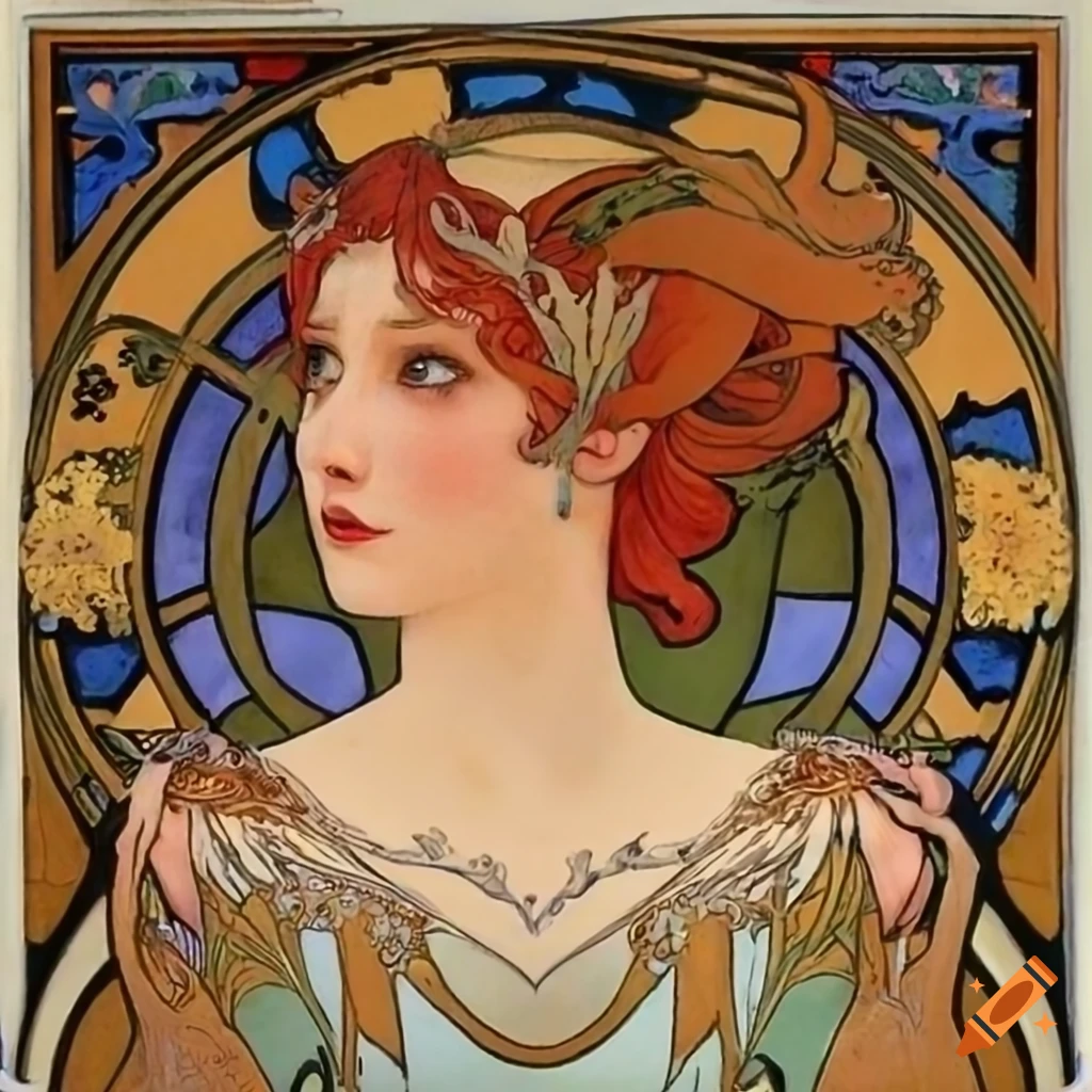 Alien intelligent life form - inspired by the works of alfons mucha