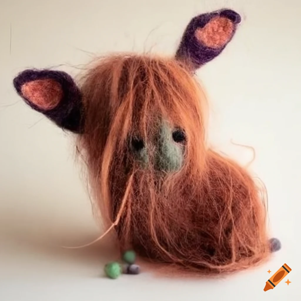 Felted wool creatures in wonderland on Craiyon