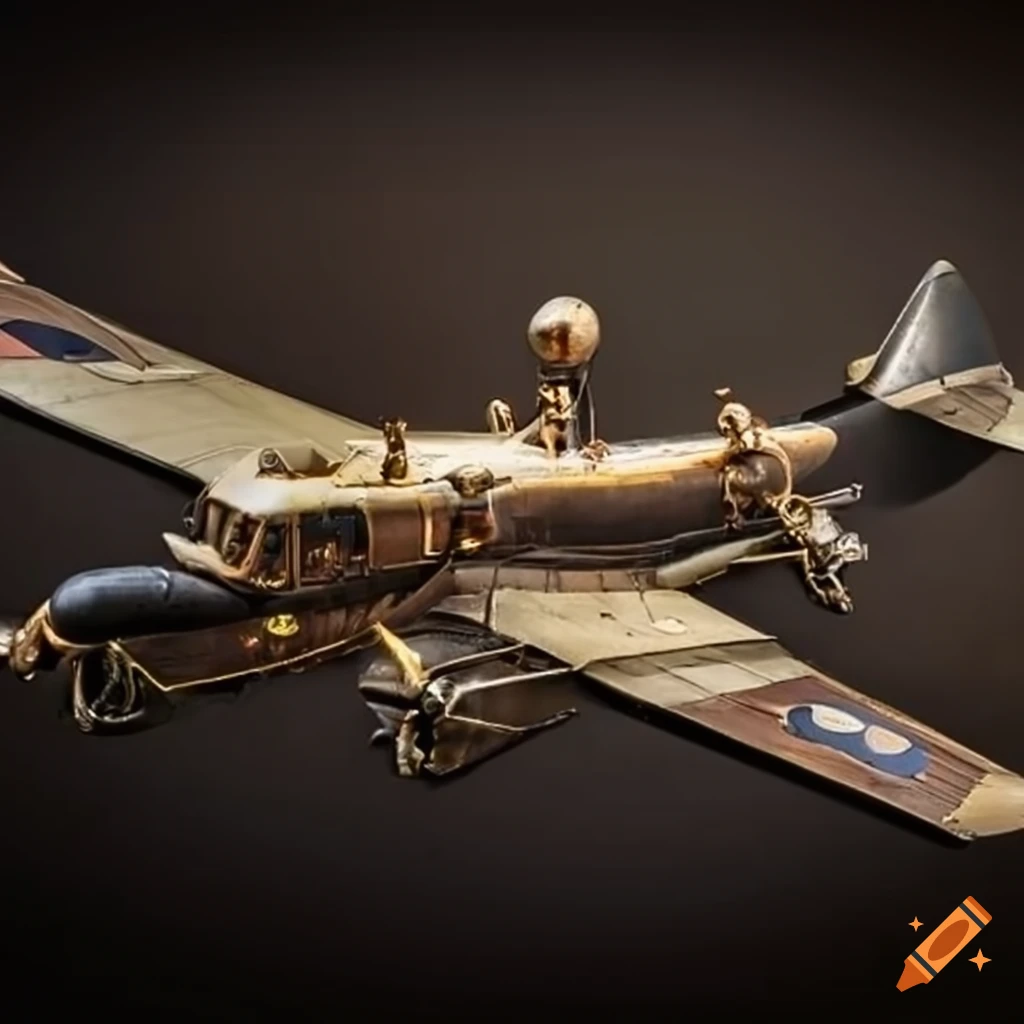 Steampunk airplane on Craiyon