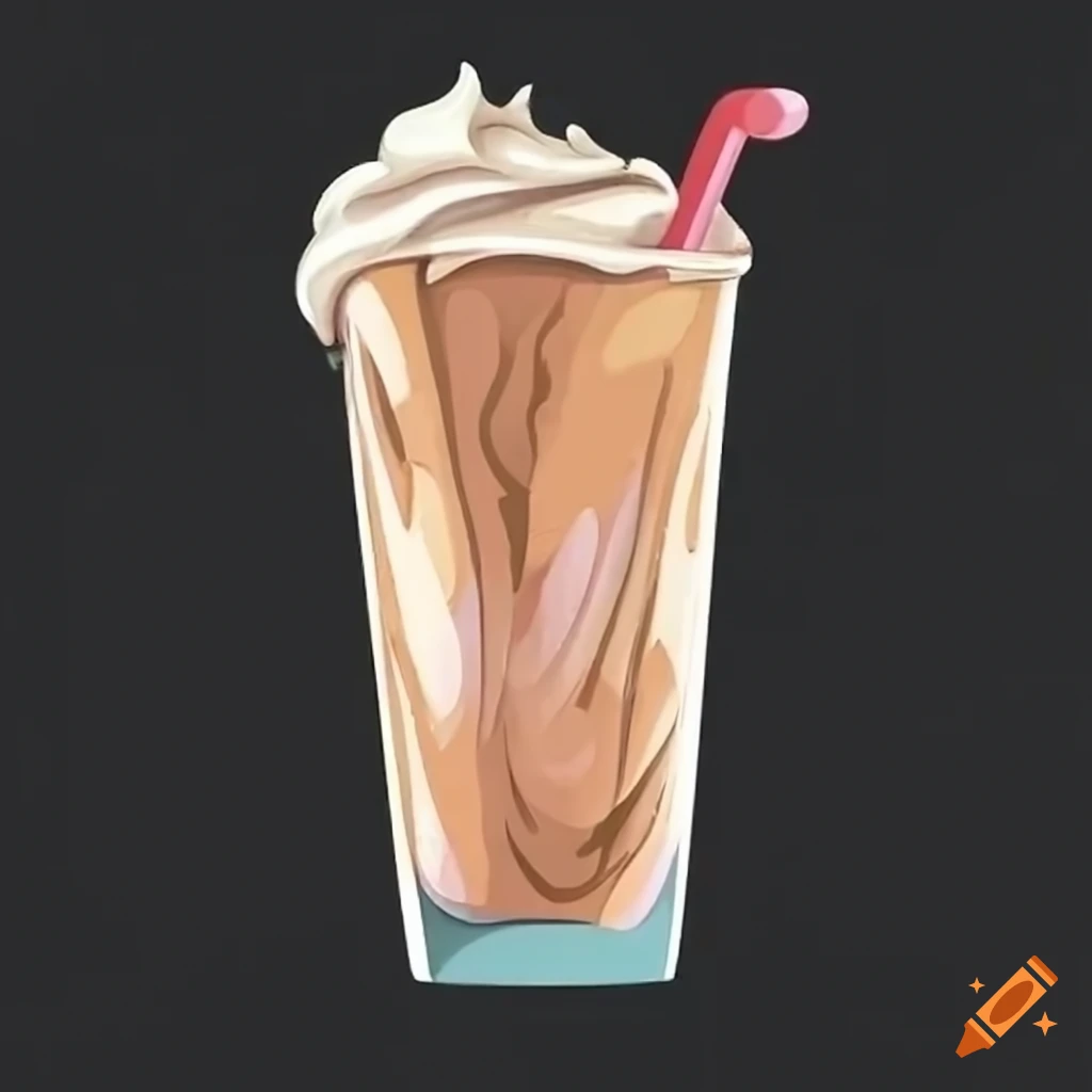 Frappe in a glass with cream frosting