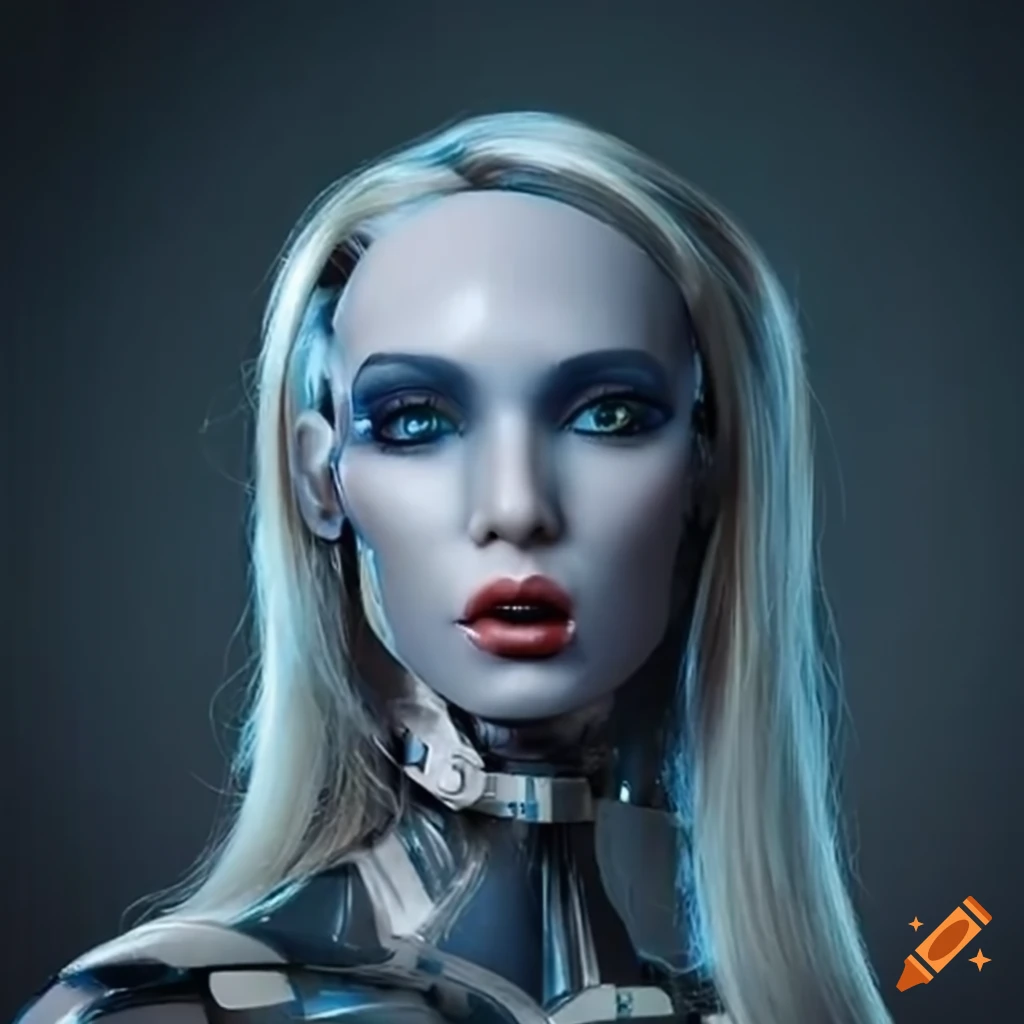Doll like woman who’s half robot