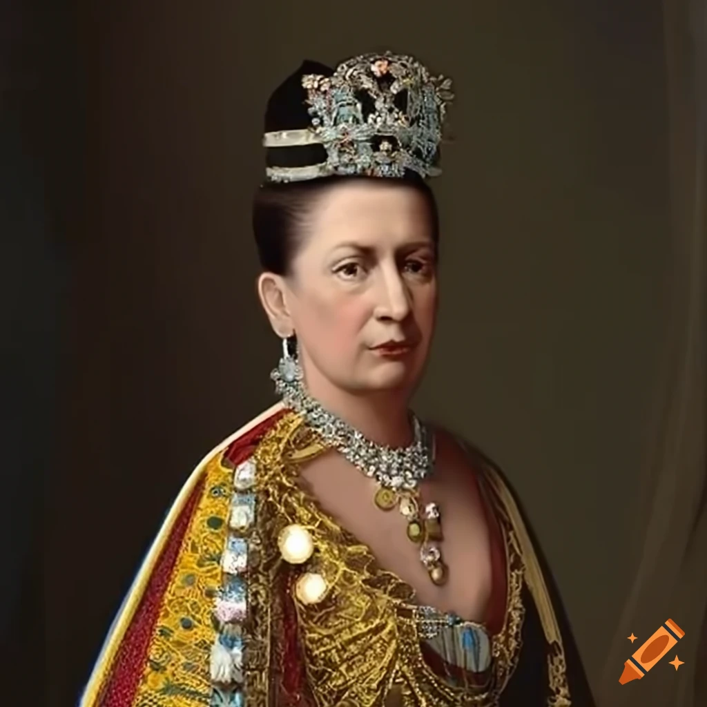 In the colored portrait of Queen Elara of Evermore, she radiates an ...