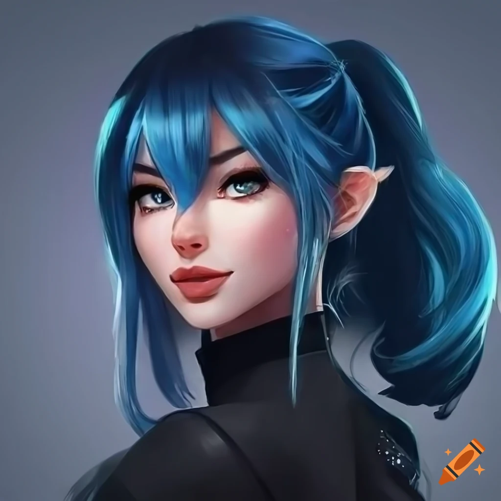 Mid body portrait of beautiful woman wearing black shirt, trending on ...