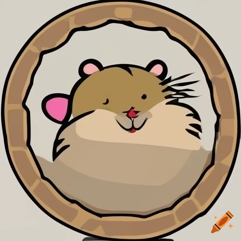 Cartoon cute hamster logo in a coin with vibrant colors on Craiyon