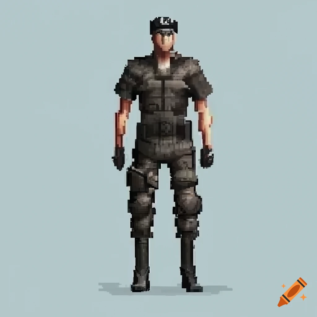 Rpg maker style police full body front view