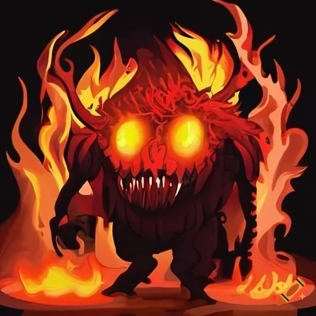 Little fire monster on Craiyon